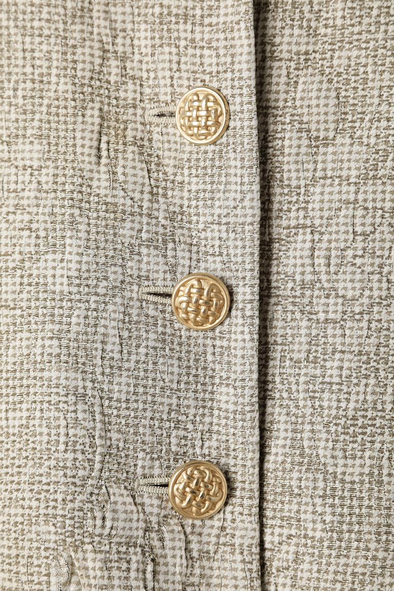 Silk and wool grey brocade's diner jacket with micro houndstooth ...