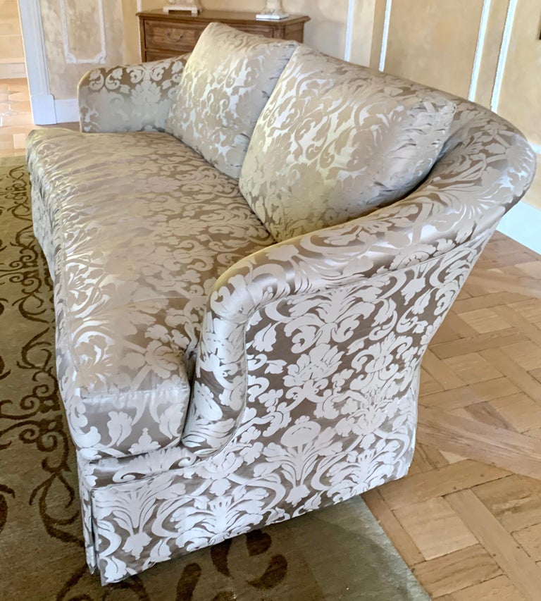 Silk Damask Upholstered Sofa, Ferguson Copeland Two of Two at 1stDibs ...