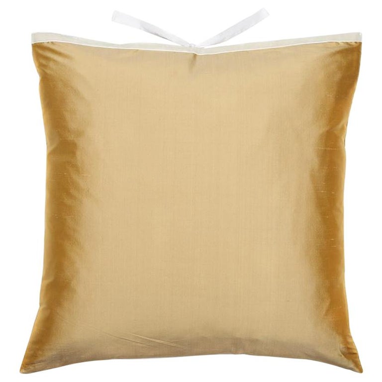 Silk Dupioni Throw Pillow Butter For Sale at 1stDibs