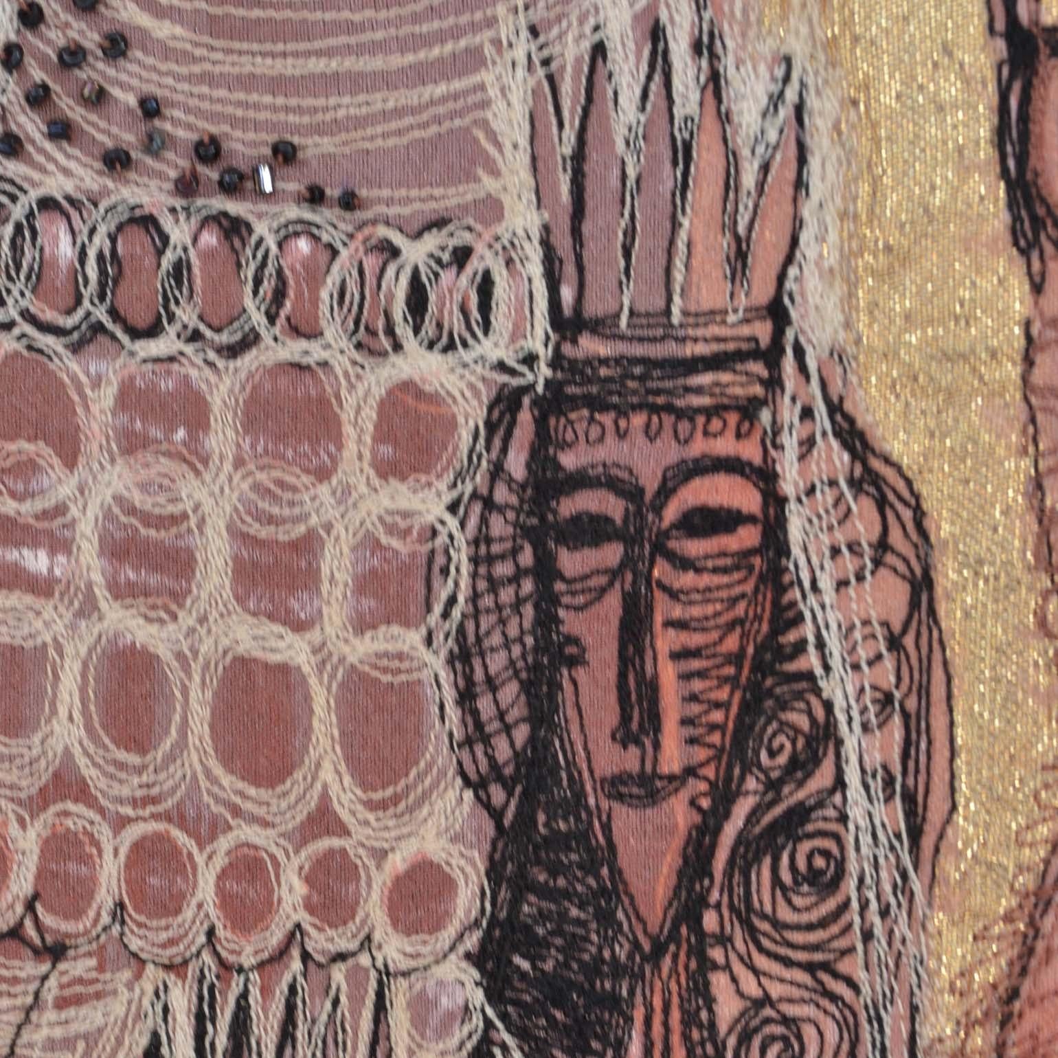 Silk Embroidered Painting Kings and Queens, Susan Riley 1962 in Wood ...