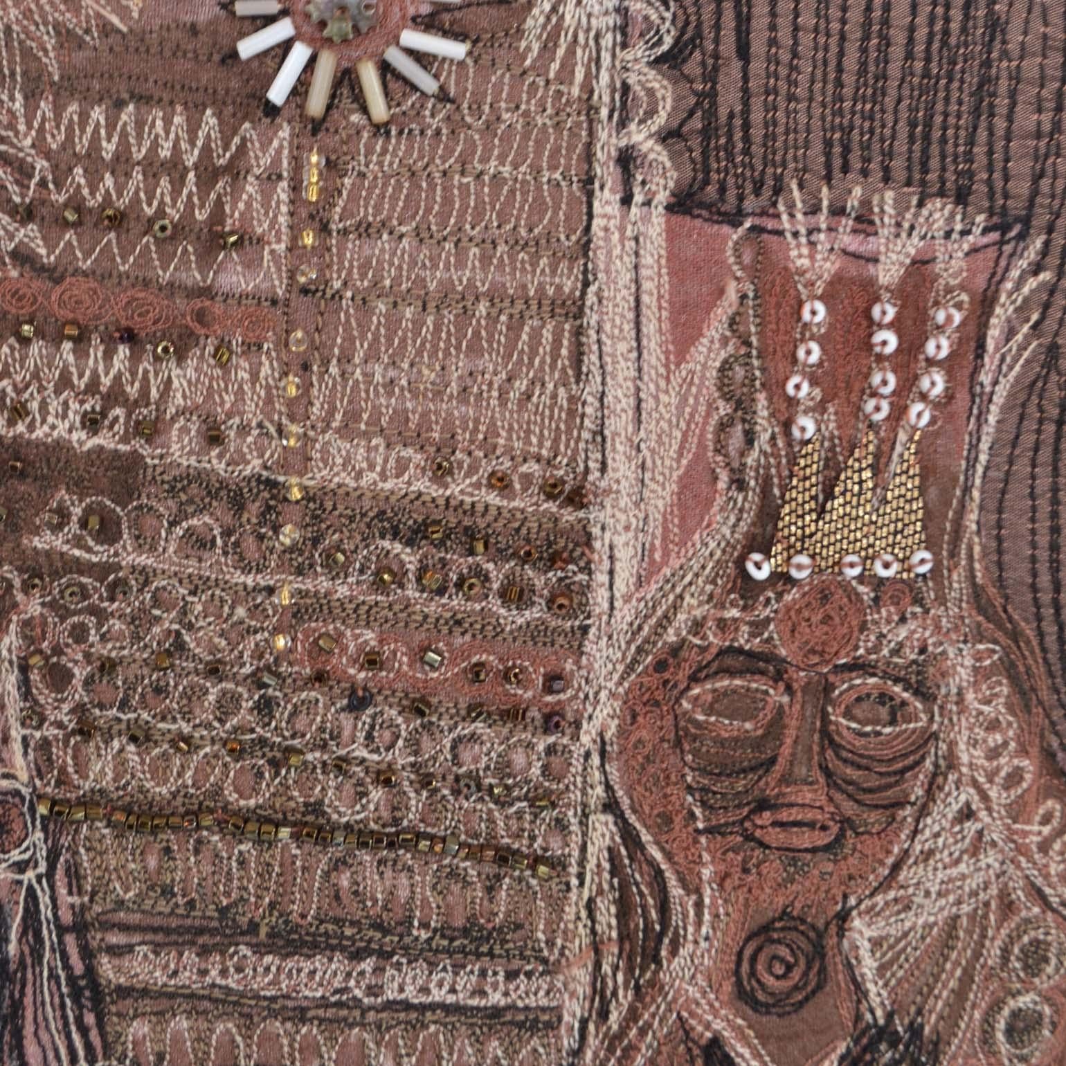 Silk Embroidered Painting Kings and Queens, Susan Riley 1962 in Wood ...