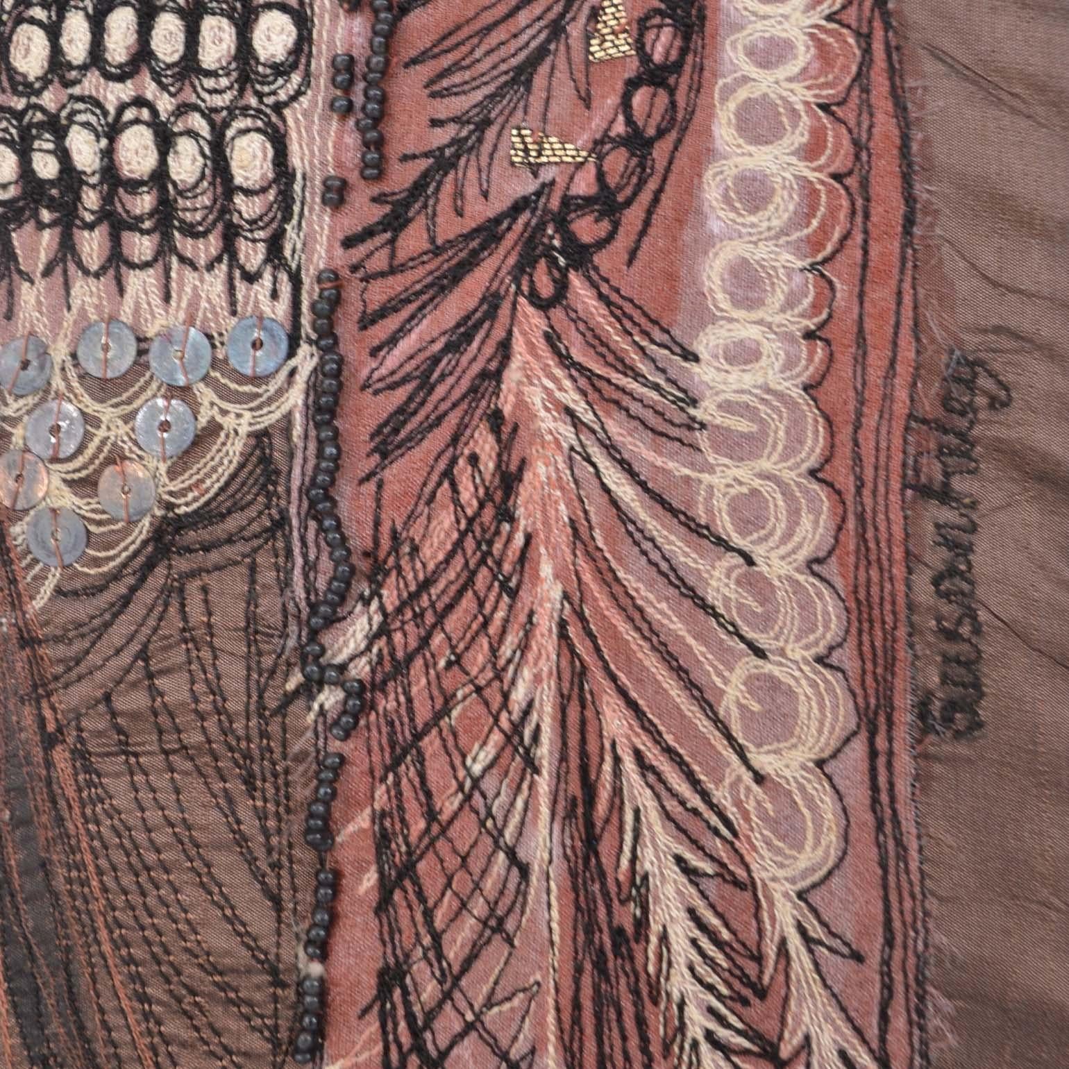 Silk Embroidered Painting Kings and Queens, Susan Riley 1962 in Wood ...