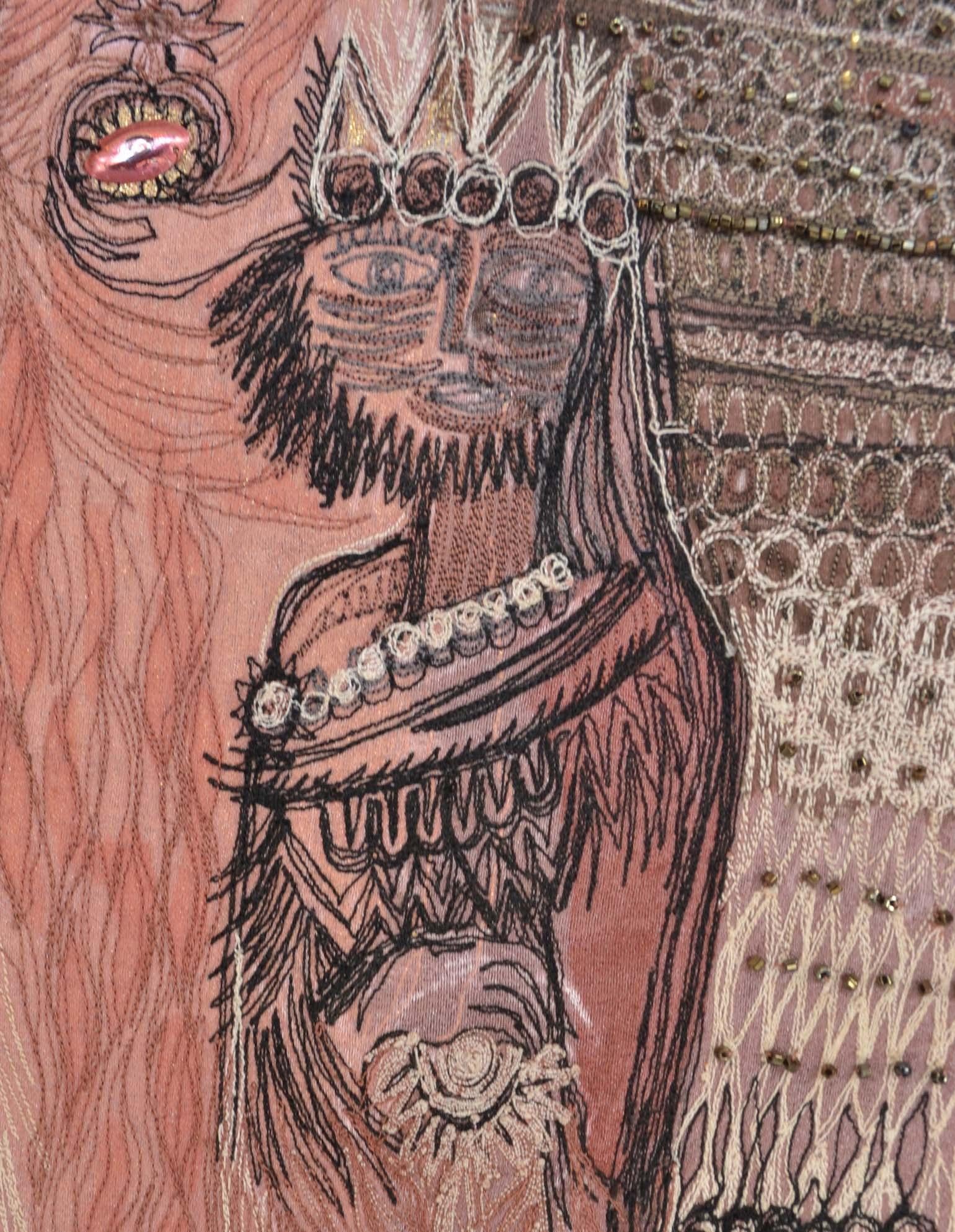 Silk Embroidered Painting Kings and Queens, Susan Riley 1962 in Wood ...