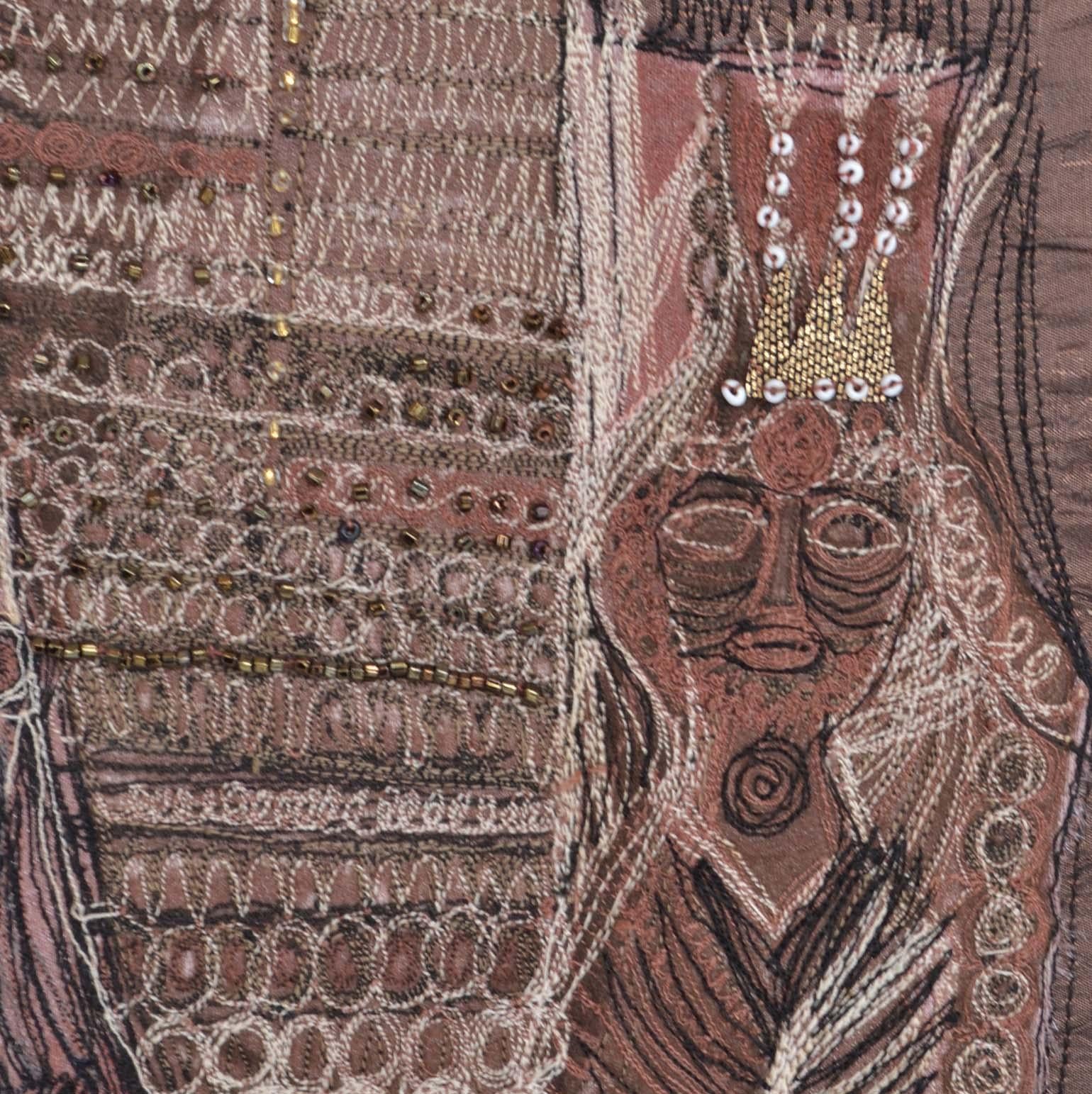 Silk Embroidered Painting Kings and Queens, Susan Riley 1962 in Wood ...