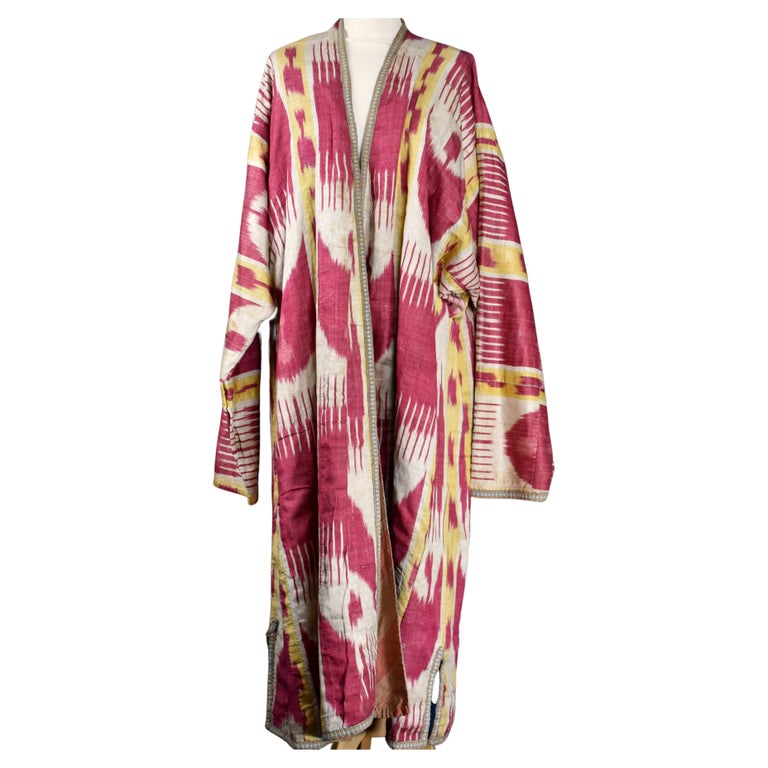 Silk ikat Chapan- Robe (2) For Sale at 1stDibs