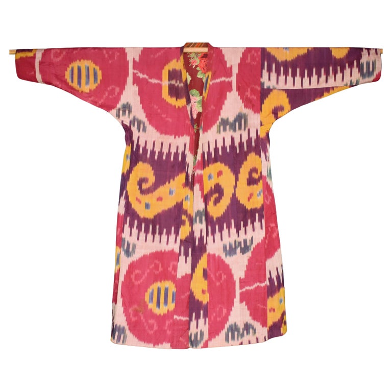 Silk Ikat Chapan, Robe For Sale at 1stDibs