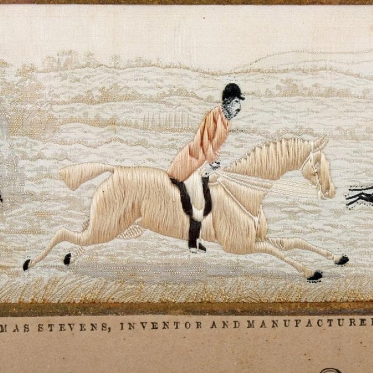 Silk Stevengraph "The First Point", 19th Century For Sale at 1stDibs
