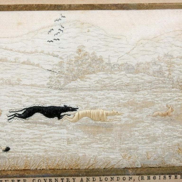 Silk Stevengraph "The First Point", 19th Century For Sale at 1stDibs