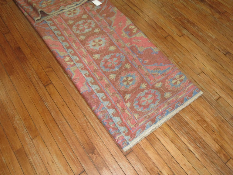 Silk Surface Vintage Turkish Flat-Weave Rug For Sale at 1stDibs