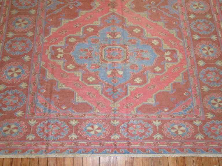 Silk Surface Vintage Turkish Flat-Weave Rug For Sale at 1stDibs