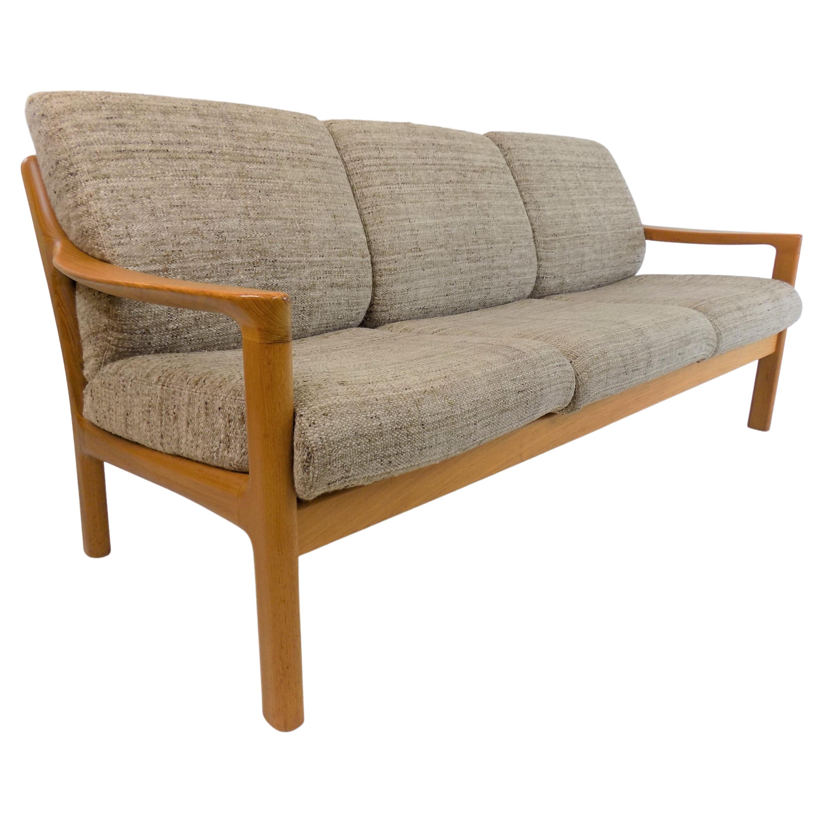 Reupholstered Midcentury Velvet Orange 3-Seat Sofa from CFC Silkeborg ...