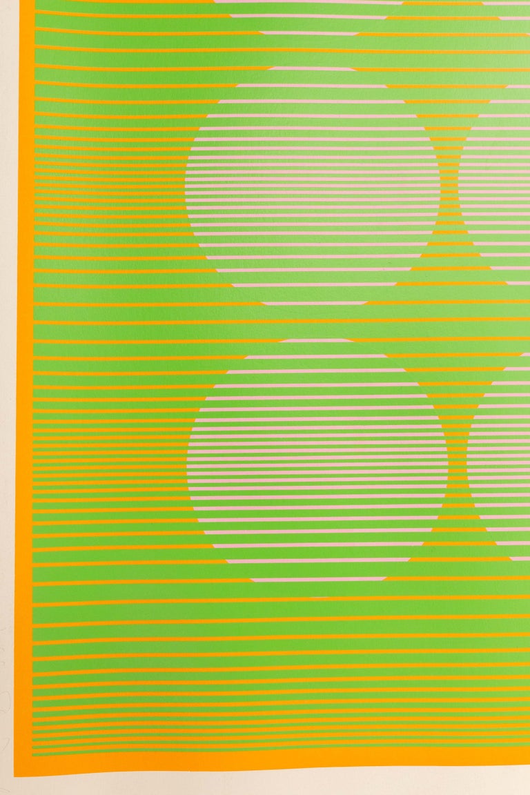 Silkscreen Sixteen Balls in Green by Julian Stanczak, Signed Numbered ...