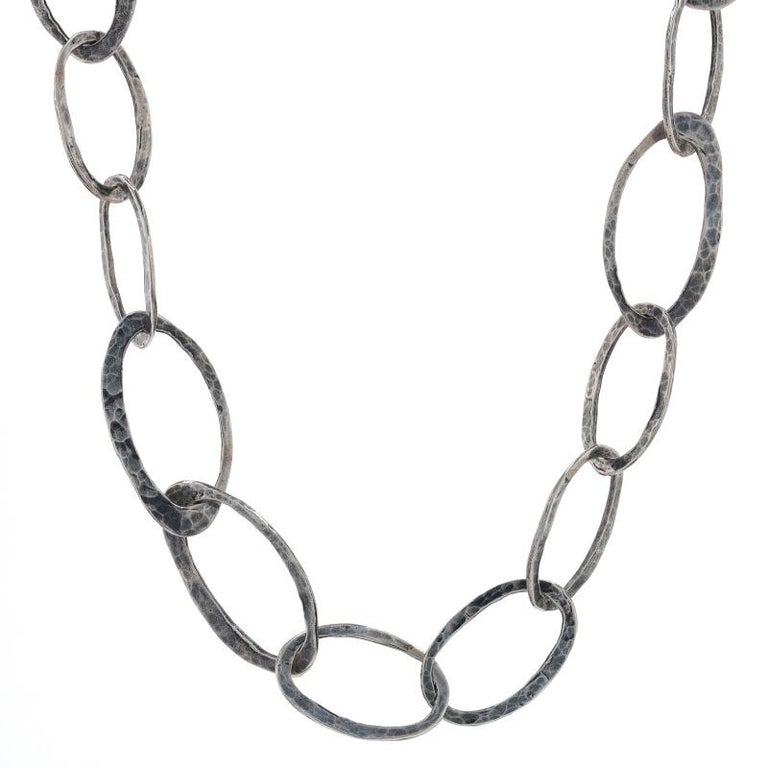 Silpada Oval gehammerte Gliederhalskette Sterlingsilber 925 Verstellbare Israel