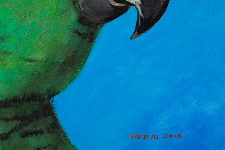 Silu Niu - Silu Niu Animal Original Oil On Canvas "Parrot" For Sale at ...