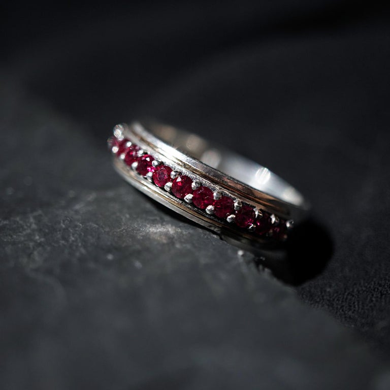 Silver/22 Karat Gold Inlay Ruby Ring For Sale at 1stDibs