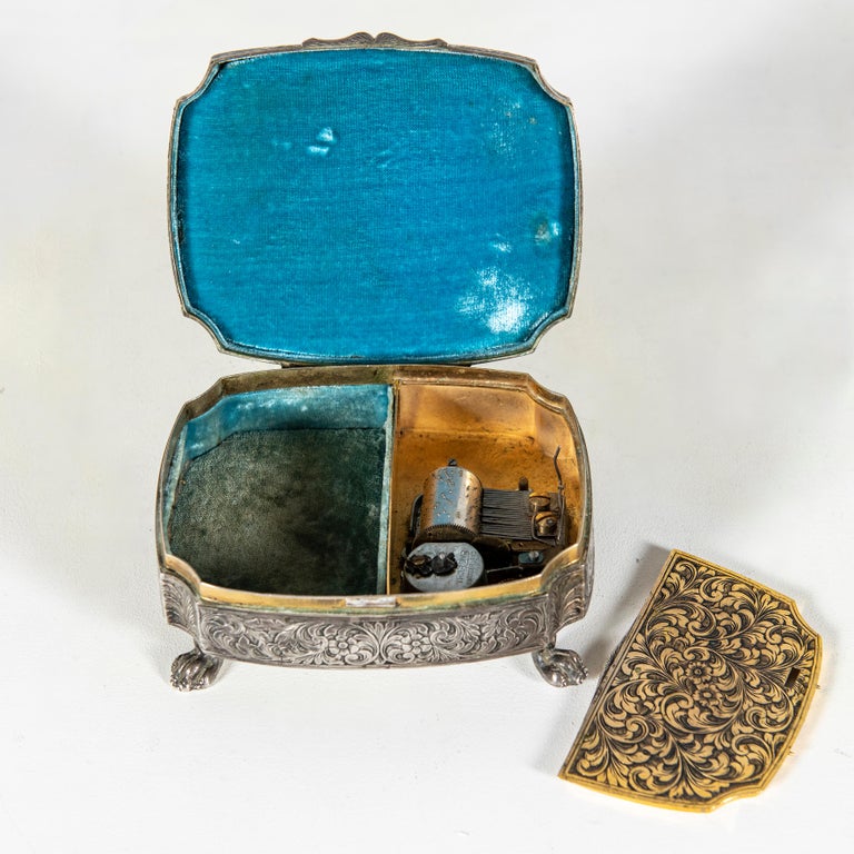 Silver 800 and Enamel Music Box Signed Fallaci Firenze, Italy, circa ...