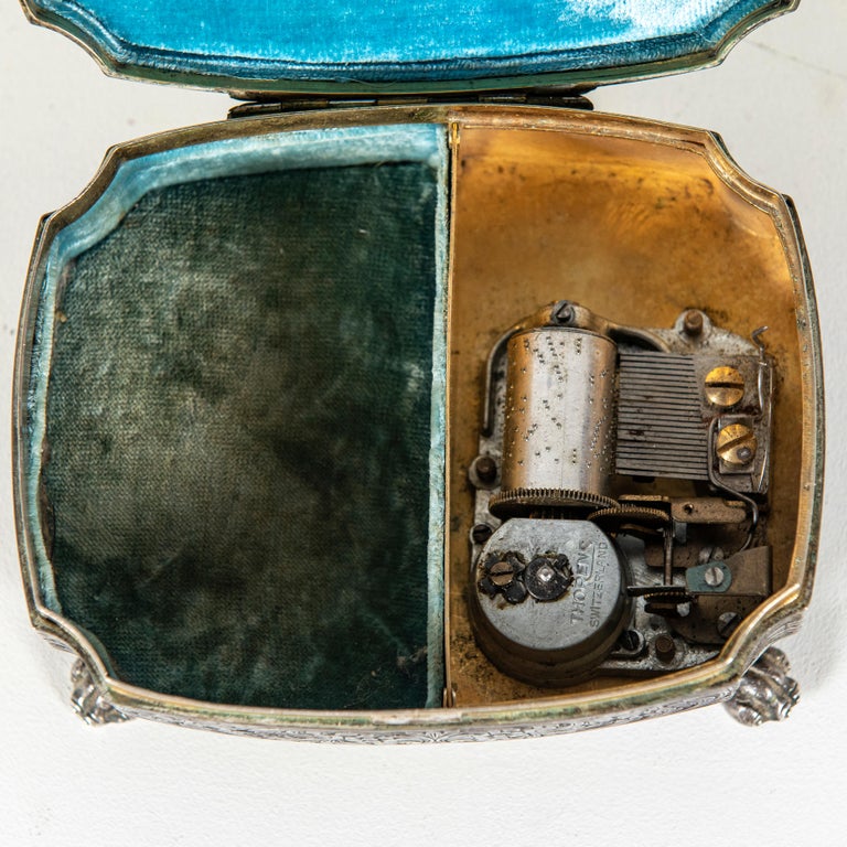 Silver 800 and Enamel Music Box Signed Fallaci Firenze, Italy, circa ...