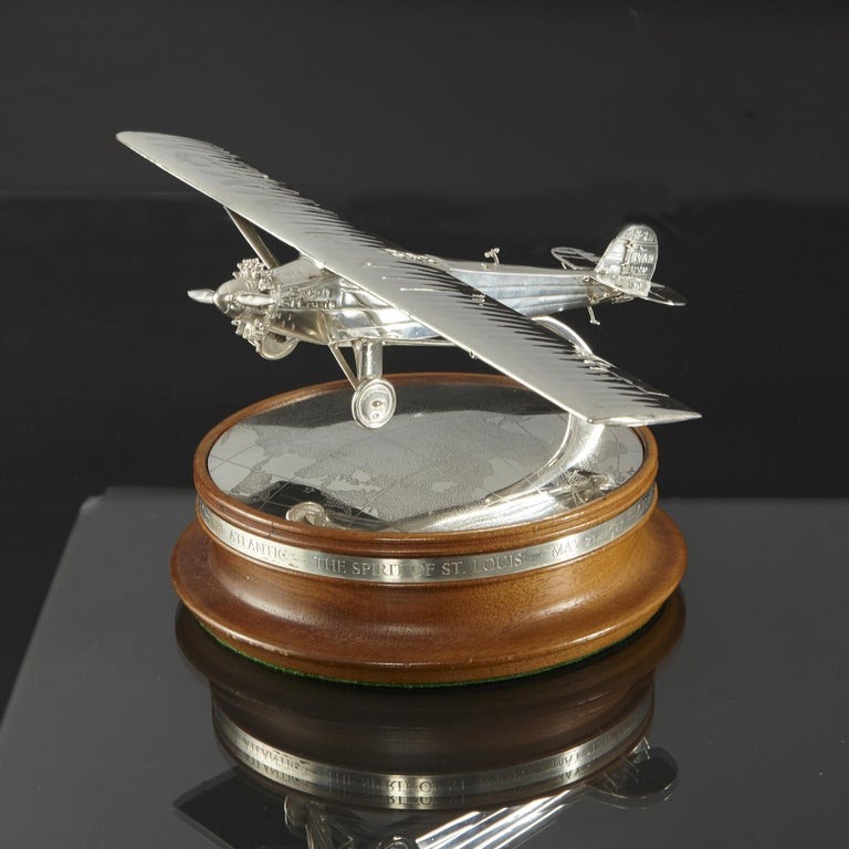 Silver Airplane Model of the Spirit of St Louis For Sale at 1stDibs