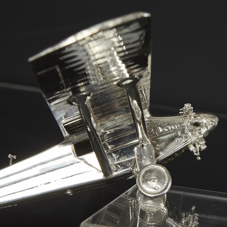 Silver Airplane Model of the Spirit of St Louis For Sale at 1stDibs