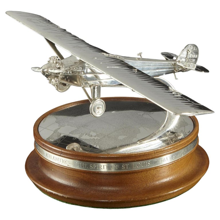 Silver Airplane Model of the Spirit of St Louis For Sale at 1stDibs
