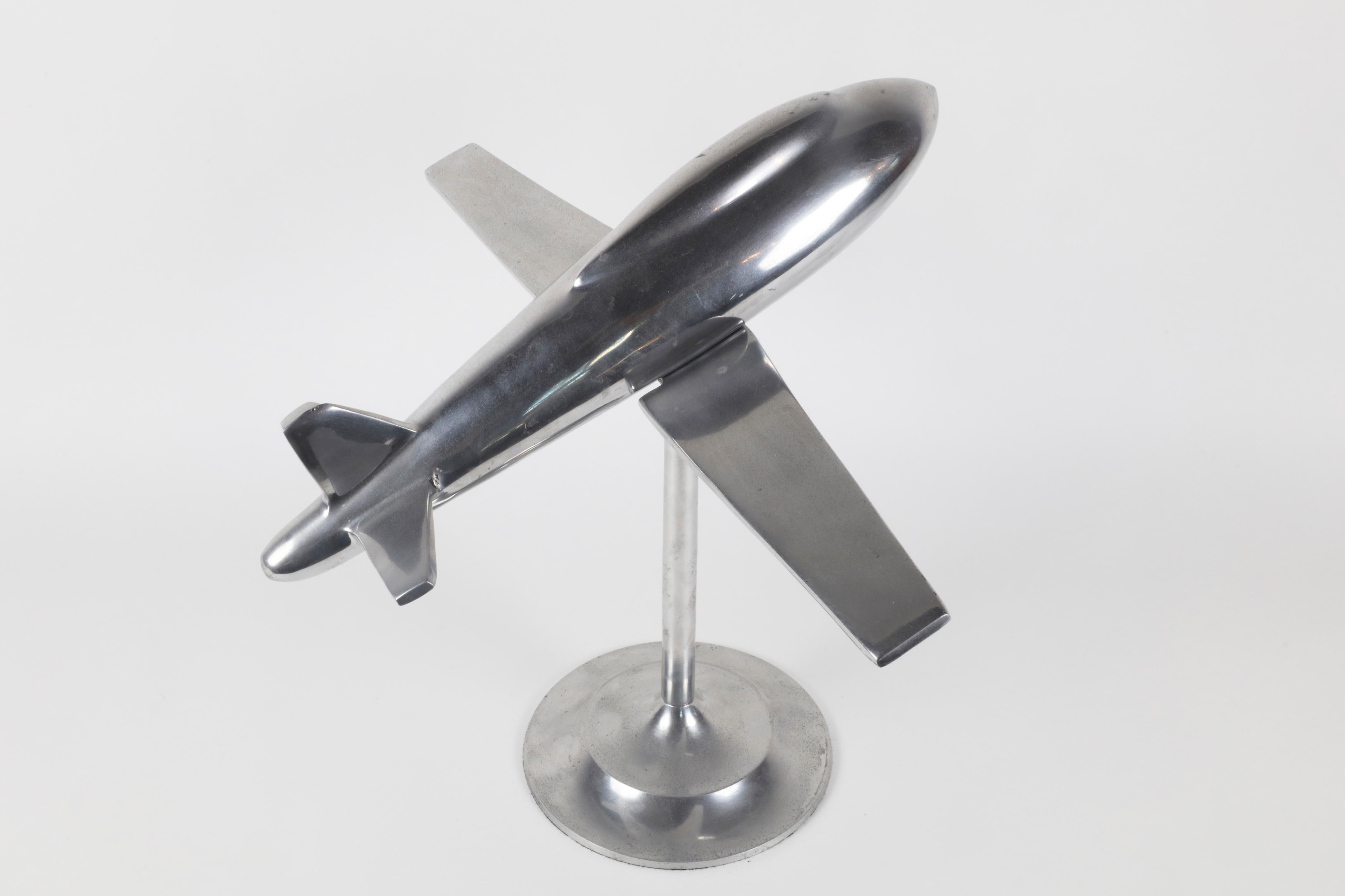 Silver Airplane on Stand For Sale at 1stDibs
