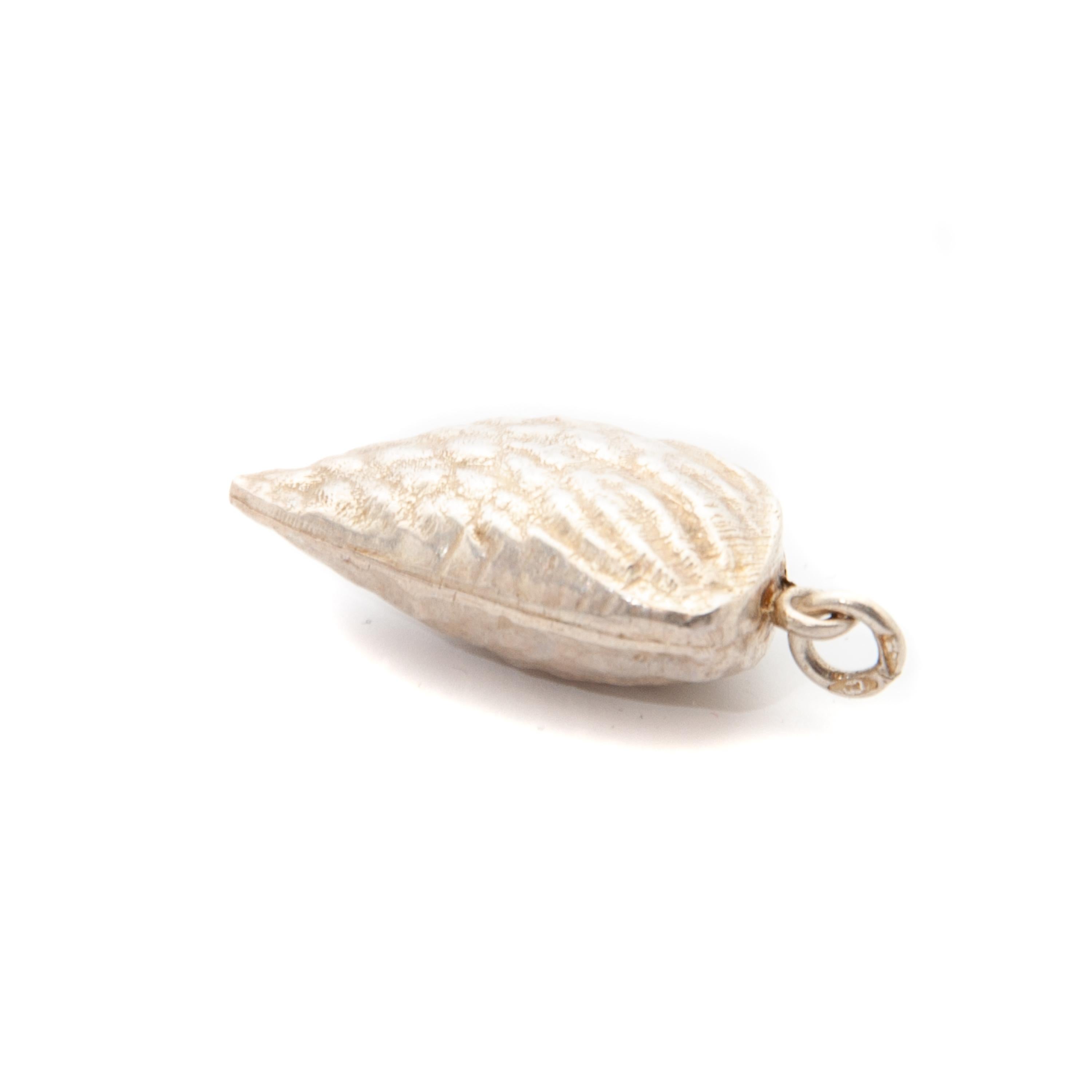 Vintage Almond Nut Silver Charm Pendant For Sale at 1stDibs | almond ...