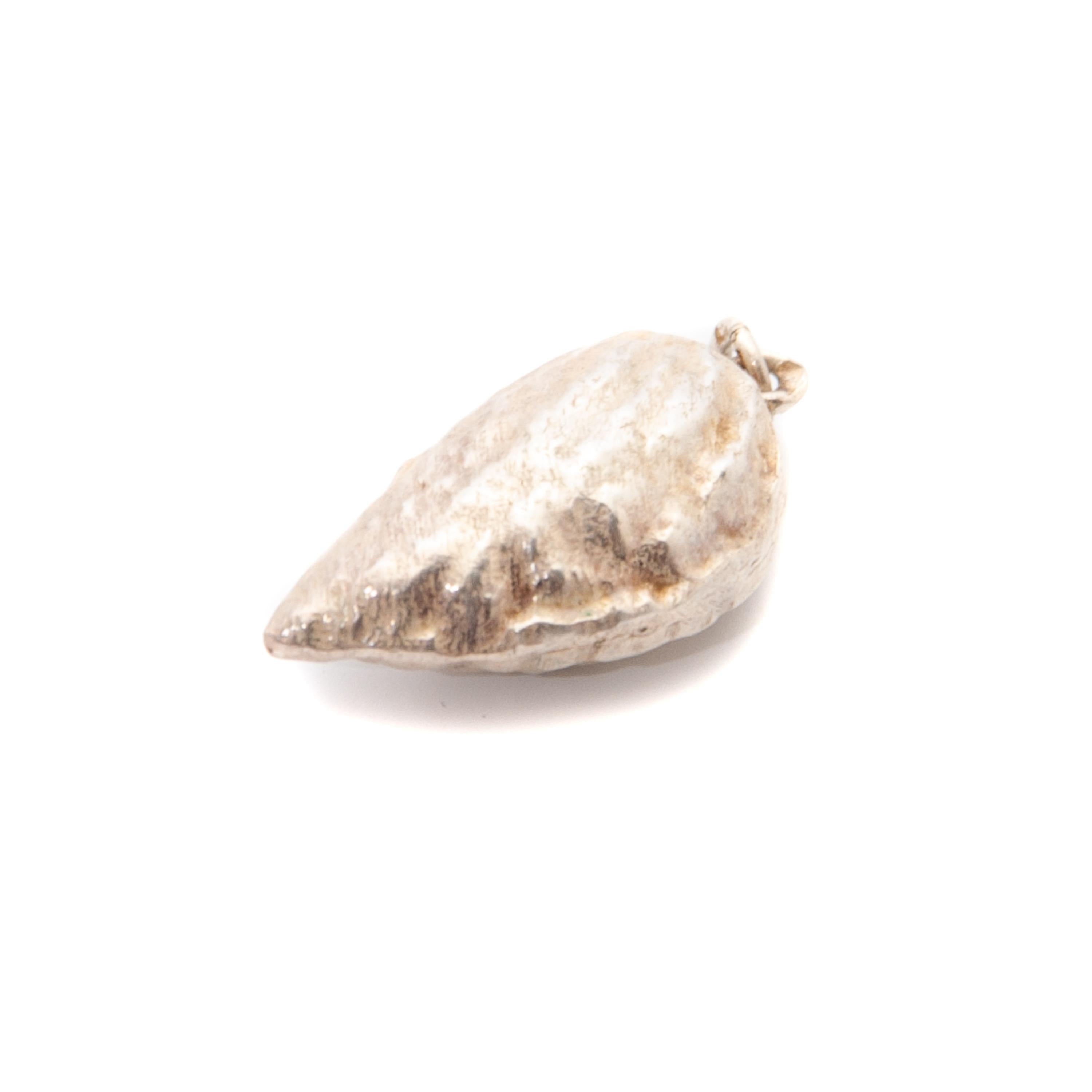 Vintage Almond Nut Silver Charm Pendant For Sale at 1stDibs | almond ...