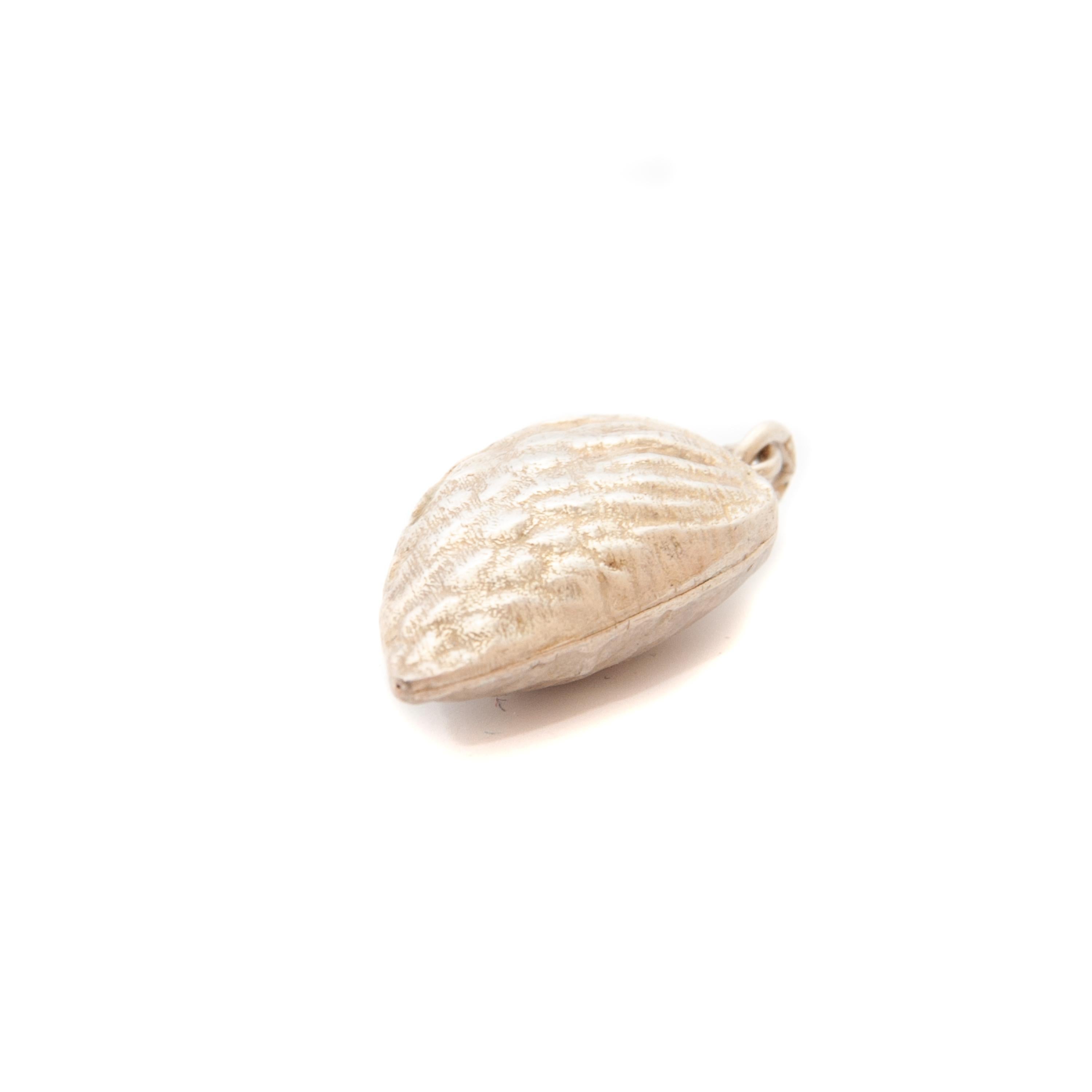 Vintage Almond Nut Silver Charm Pendant For Sale at 1stDibs | almond ...
