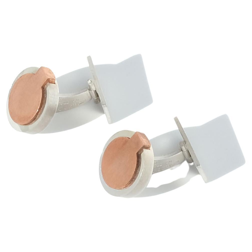 Ella Gafter Diamond Copper Coin Cufflinks For Sale at 1stDibs