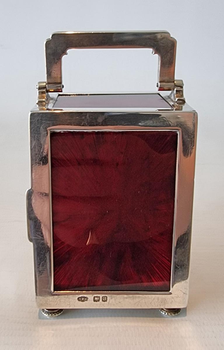 Silver and Foil Backed Glass Carriage Clock For Sale at 1stDibs ...