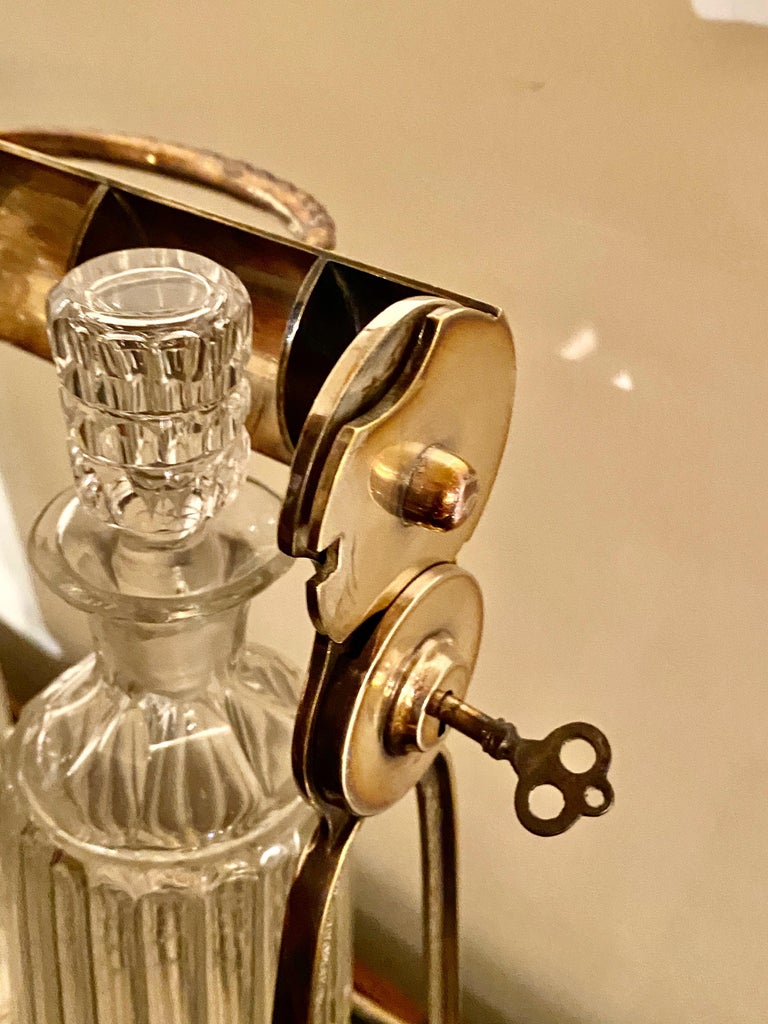 Silver and Glass Tantalus Cocktail Decanter at 1stDibs
