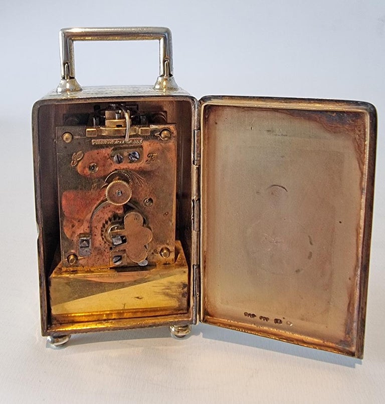 Silver and Guilloche Enamel Miniature Carriage Clock by Georg Adam ...