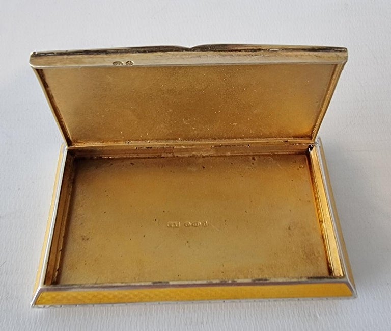 Silver and Imperial Yellow Guilloche Enamel Art Deco Card Case For Sale ...