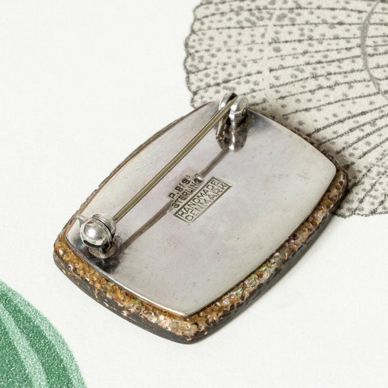 Brosche aus Silber und Perlmutt von Palle Bisgaard, Dänemark, 1960er ...
