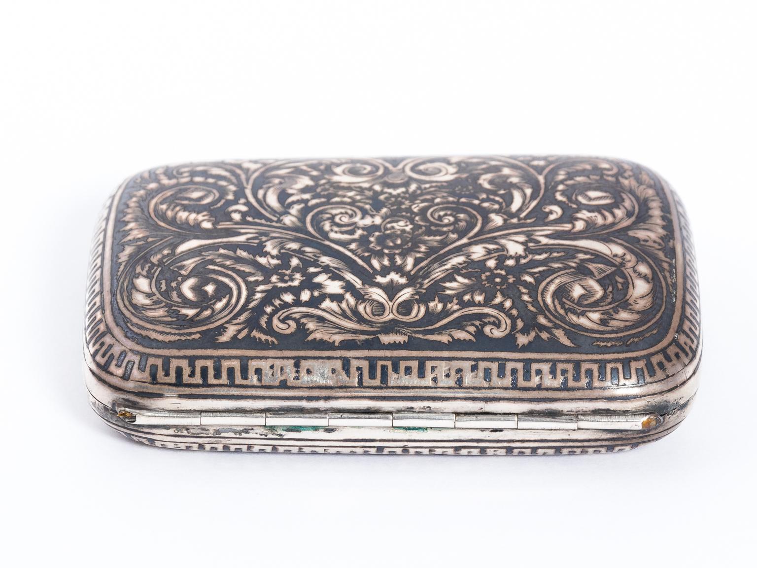 Silver and Niello Russian Cigarette Case at 1stDibs