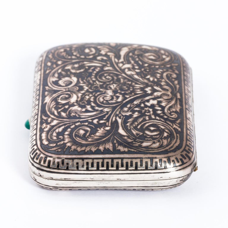 Silver and Niello Russian Cigarette Case at 1stDibs