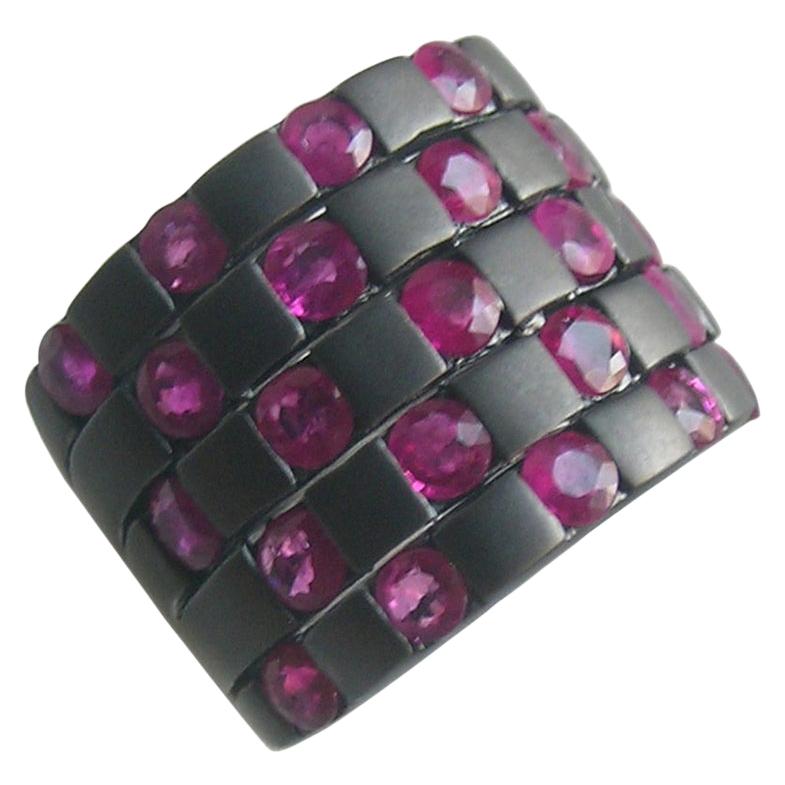 White Sapphire and Ruby Ring set in Silver Settings For Sale at 1stDibs