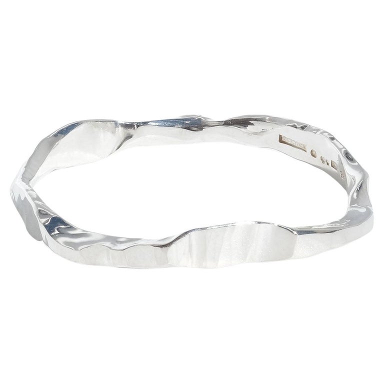 Silver Bangle Bracelet by Swedish master Claës Giertta Made Year 1973 ...