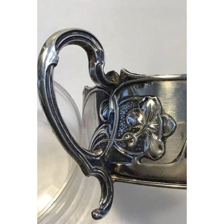 Silver Bowl with Glass Insert For Sale at 1stDibs
