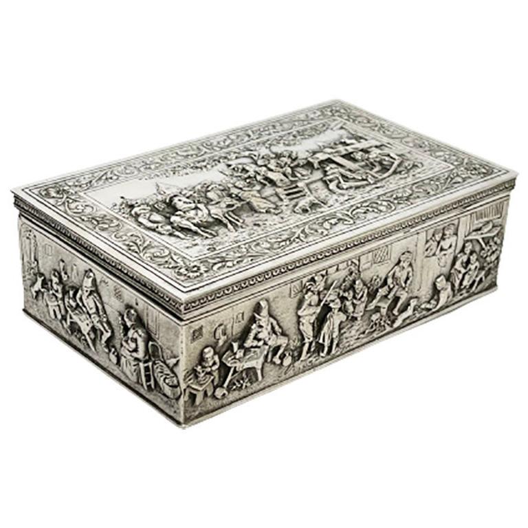 Sterling Hammered Etrog Box For Sale at 1stDibs