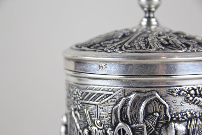 Silver Box with Lid Embossed, Germany, circa 1915 at 1stDibs