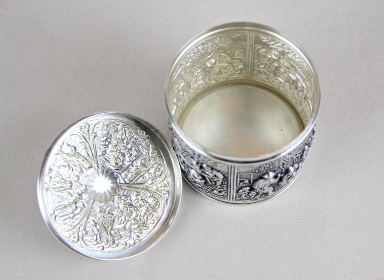 Silver Box with Lid Embossed, Germany, circa 1915 at 1stDibs