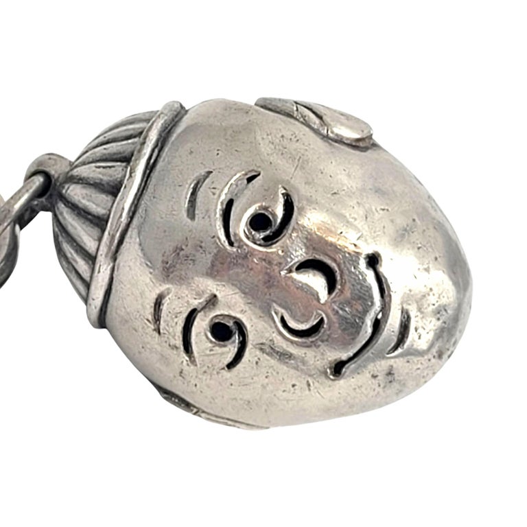 Silver Boy Head Rattle/Bell Charm For Sale at 1stDibs