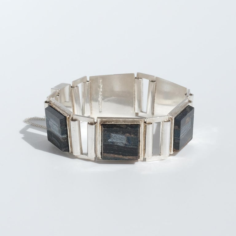 Silver Bracelet Made by Borgila, Sweden in 1979 For Sale at 1stDibs