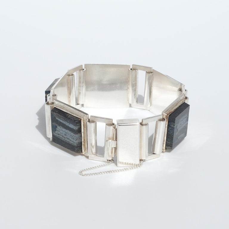 Silver Bracelet Made by Borgila, Sweden in 1979 For Sale at 1stDibs