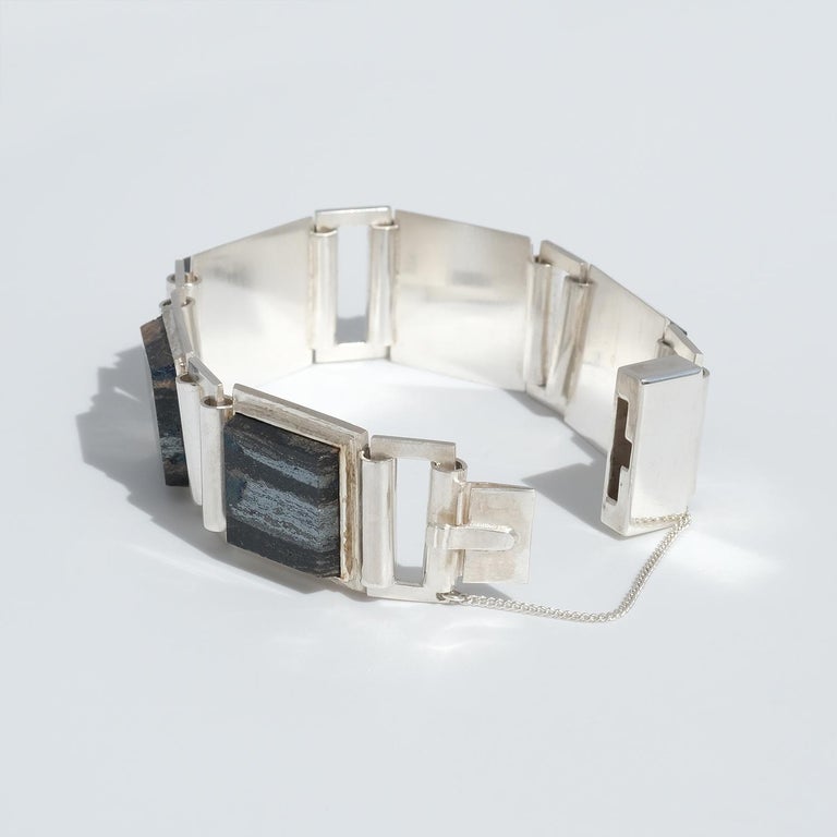 Silver Bracelet Made by Borgila, Sweden in 1979 For Sale at 1stDibs