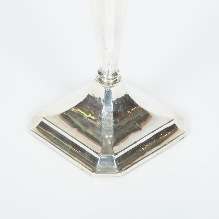 Silver Candlestick with Chester Marks For Sale at 1stDibs