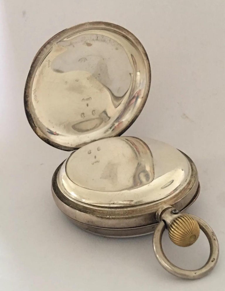 Silver Cased Swiss Lever Chronograph Centre Seconds Pocket Watch For ...