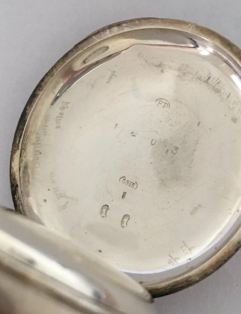 Silver Cased Swiss Lever Chronograph Centre Seconds Pocket Watch For ...