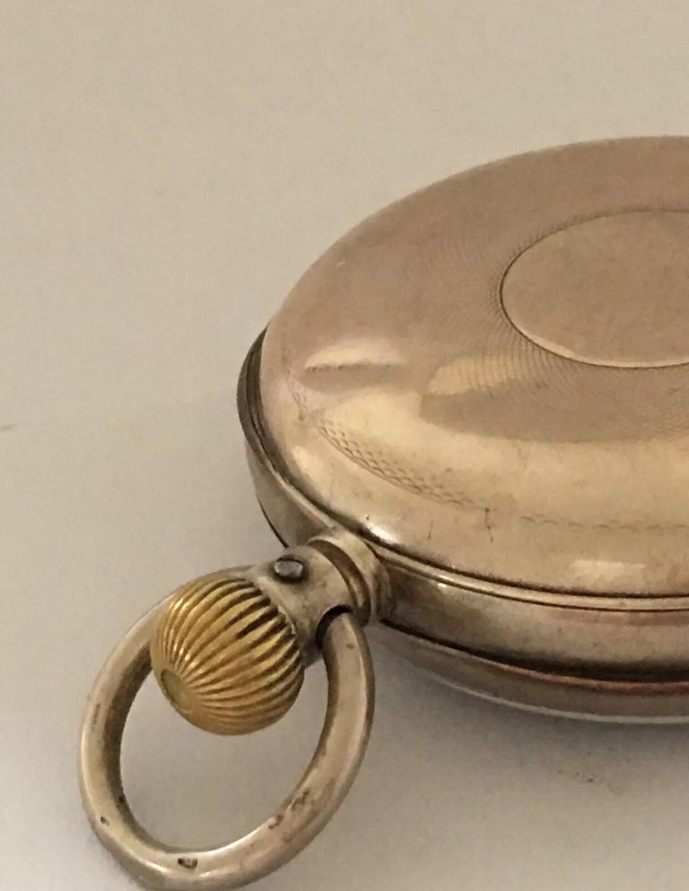 Silver Cased Swiss Lever Chronograph Centre Seconds Pocket Watch For ...